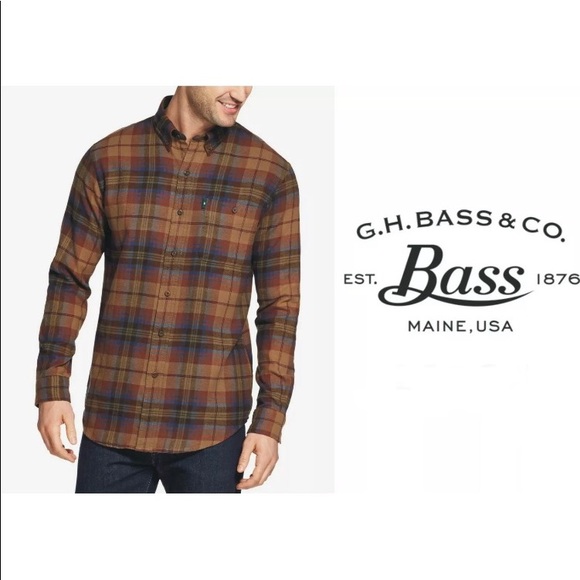 G.H. Bass & Co. | Shirts | Gh Bass Flannel Cotton Shirt Brown ...